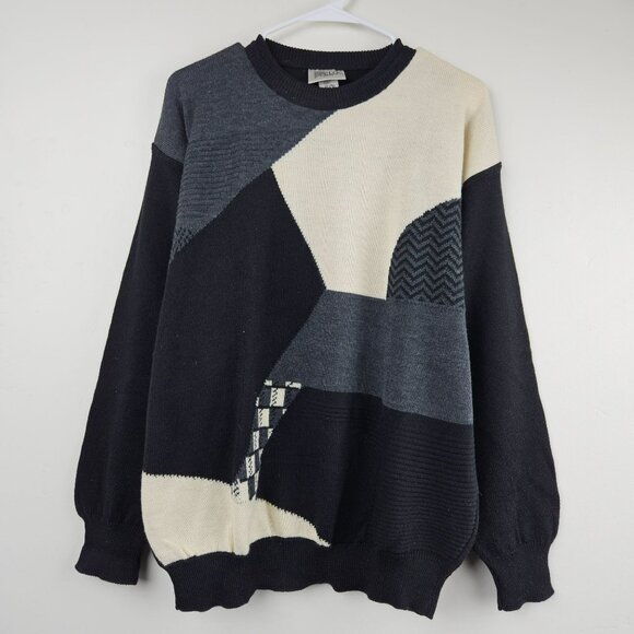 pelo | Sweaters | Vintage Wool Blend Sweater 8s 90s Colorblock Mens L ...